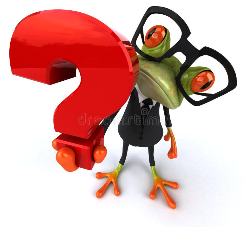 Frog with a question mark stock illustration. Illustration of sticky ...