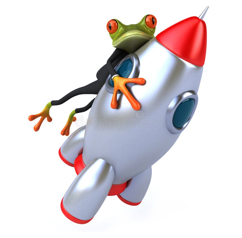 Frog and rocket stock illustration. Illustration of design - 38713801