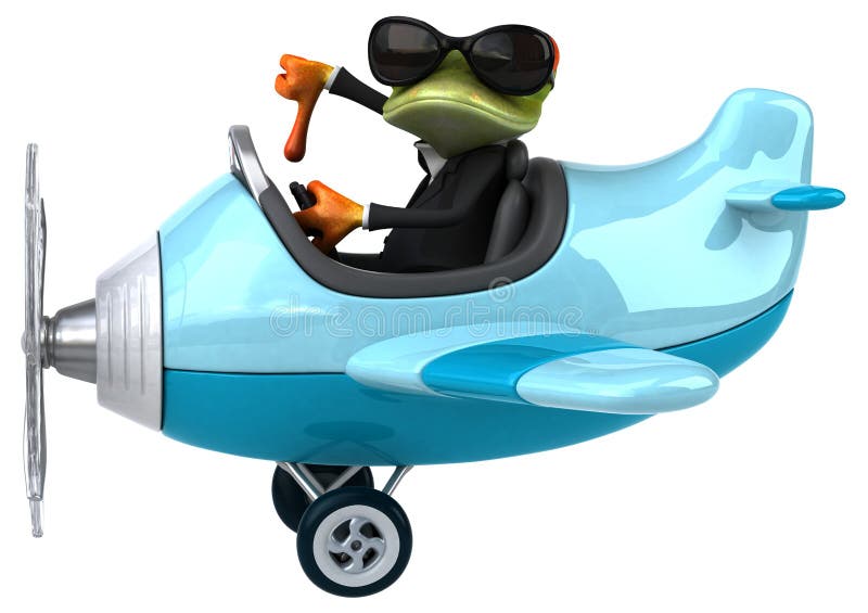 Fun frog stock illustration. Illustration of plane, flight - 57348107