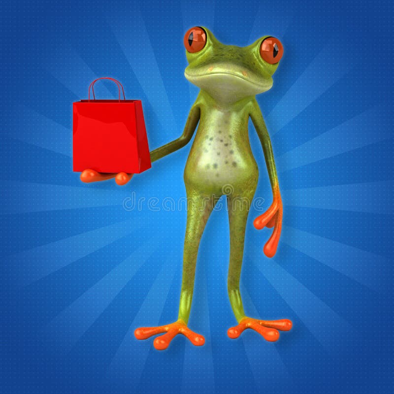 Frog shopping stock illustration. Illustration of sticky - 8941252