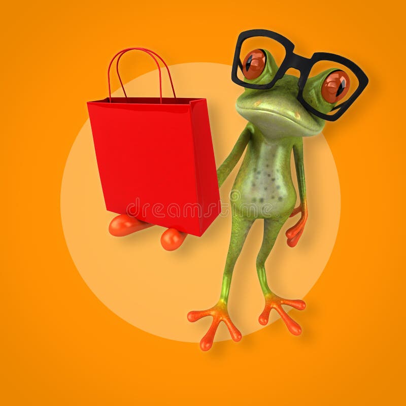 Frog shopping stock illustration. Illustration of sticky - 8941252