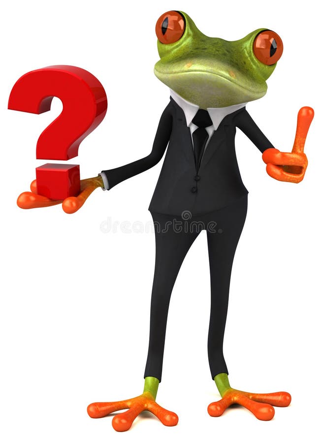 Frog with a question mark stock illustration. Illustration of sticky ...