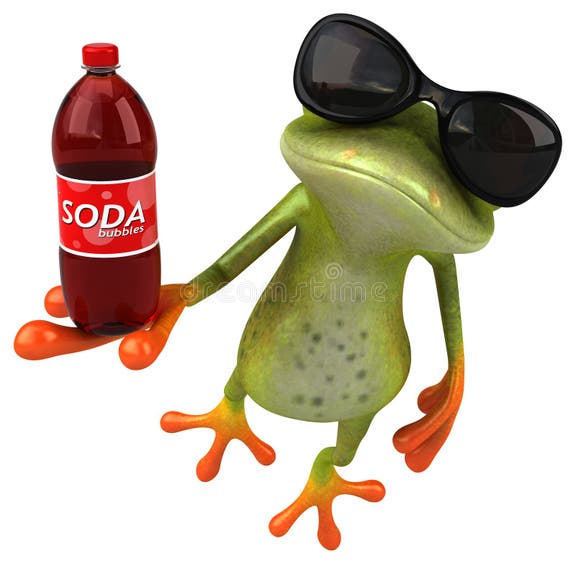 Fun frog stock illustration. Illustration of toad, cola - 72179948