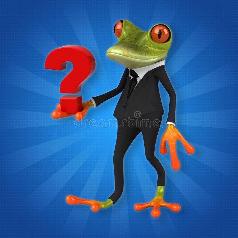 Fun frog stock illustration. Illustration of question - 76174451
