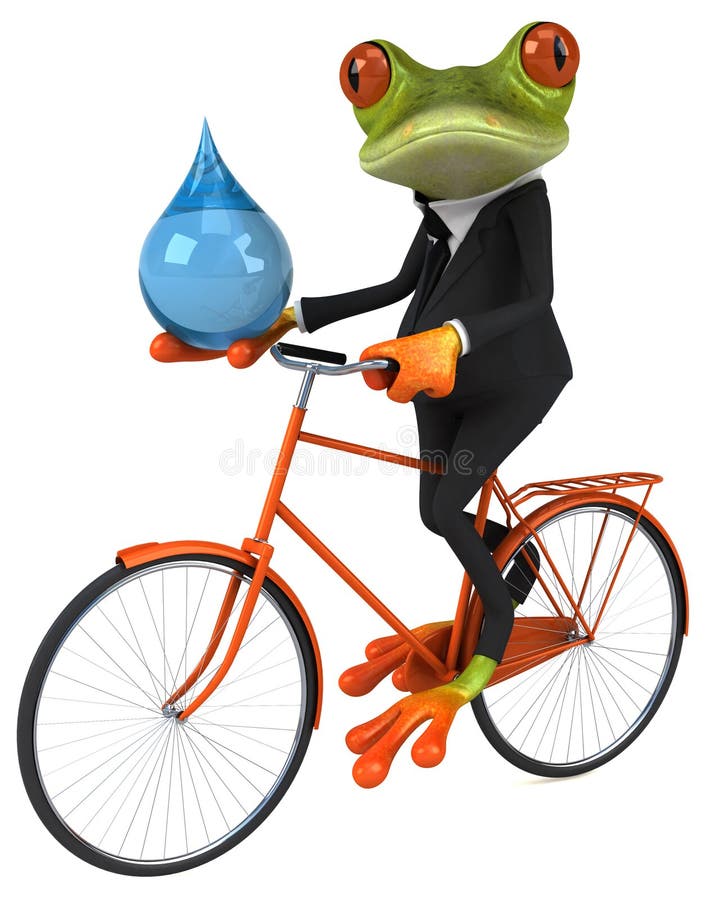 Frog with a bicycle stock illustration. Illustration of toad - 15781636