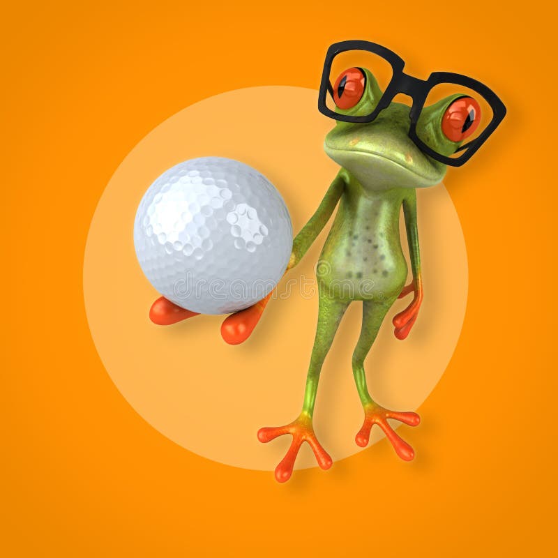 Frog and golf stock illustration. Illustration of ecosystem - 14861599