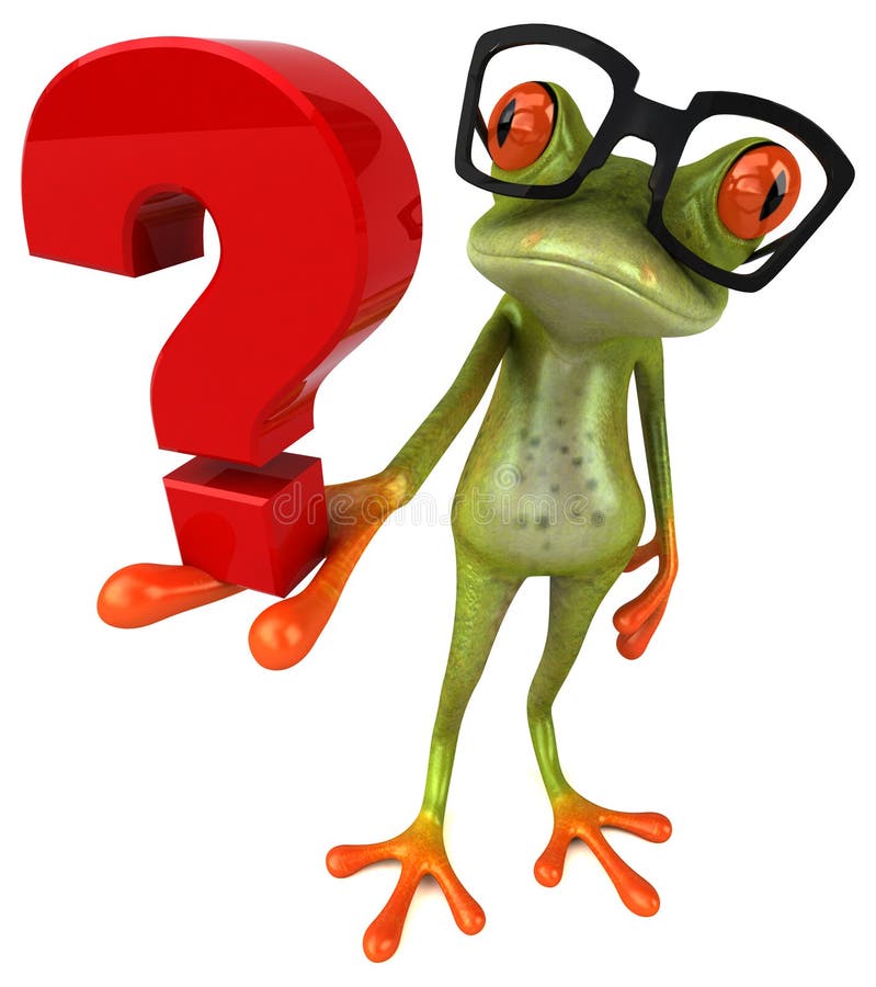 Frog with a question mark stock illustration. Illustration of tropical ...