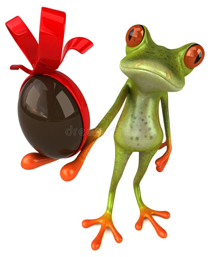 Fun frog - 3D Illustration stock illustration. Illustration of humour ...