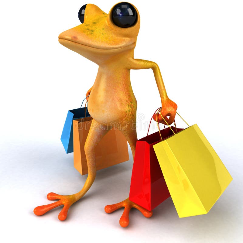Fun frog - 3D Illustration stock illustration. Illustration of tropical ...
