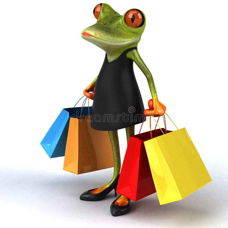 Frog shopping stock illustration. Illustration of sticky - 8941252