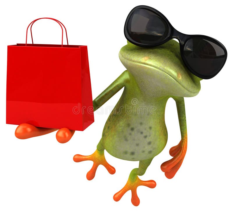 Frog shopping stock illustration. Illustration of cart - 6255685