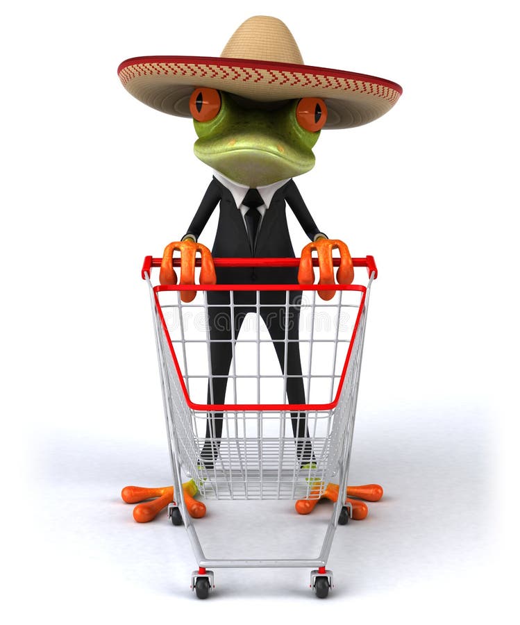 Frog shopping stock illustration. Illustration of sticky - 8941252