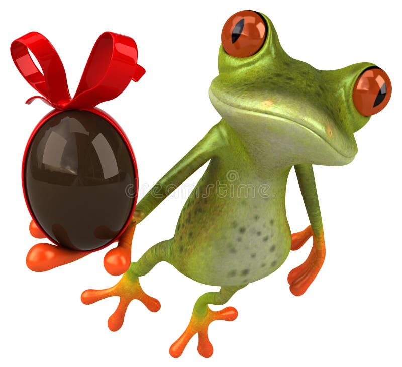 Fun frog - 3D Illustration stock illustration. Illustration of humour ...