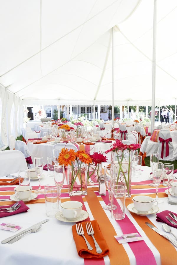 Fun and Funky Wedding Tables Stock Photo - Image of champagne, cutlery ...