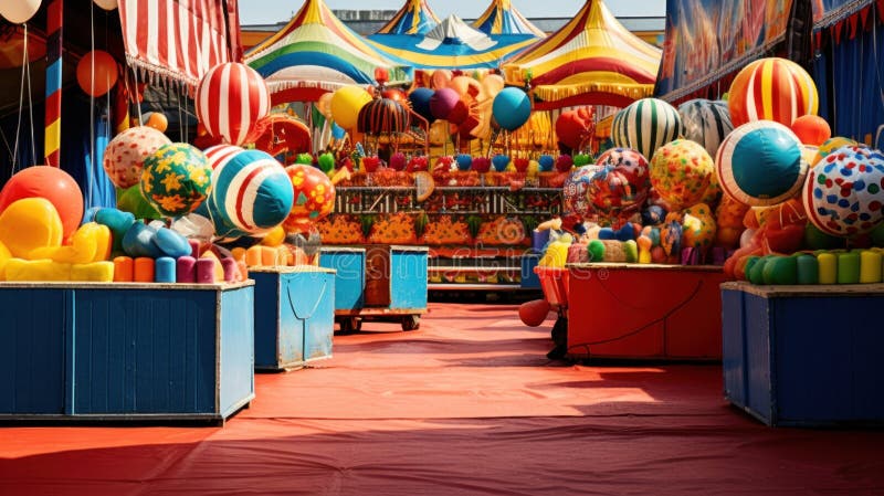 The Fun and Games of a Carnival are on Full Display Stock Photo - Image ...