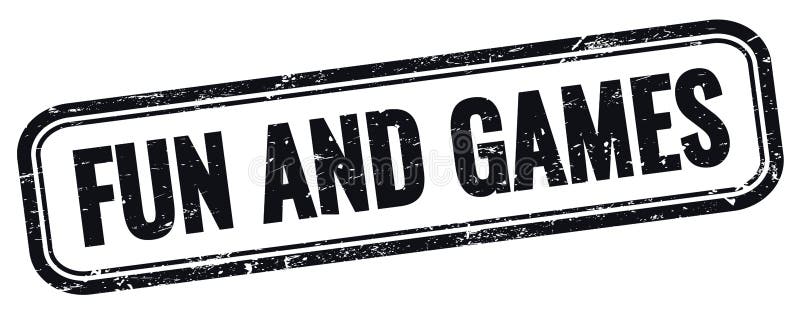 FUN and GAMES Text on Black Grungy Vintage Stamp Stock Illustration ...