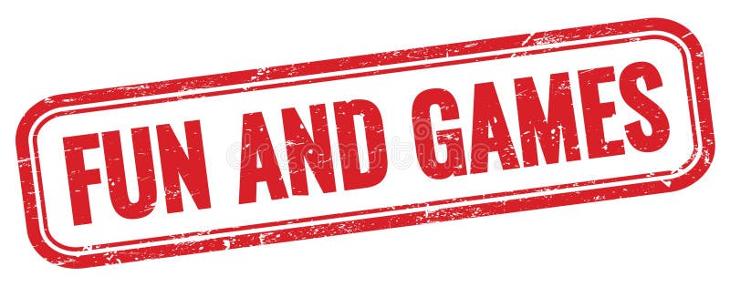 FUN and GAMES Text on Red Grungy Vintage Stamp Stock Illustration ...