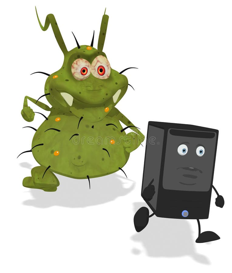 Germ and computer stock illustration. Illustration of cancer - 12184387