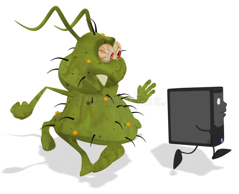 Germ and computer stock illustration. Illustration of microorganisms ...