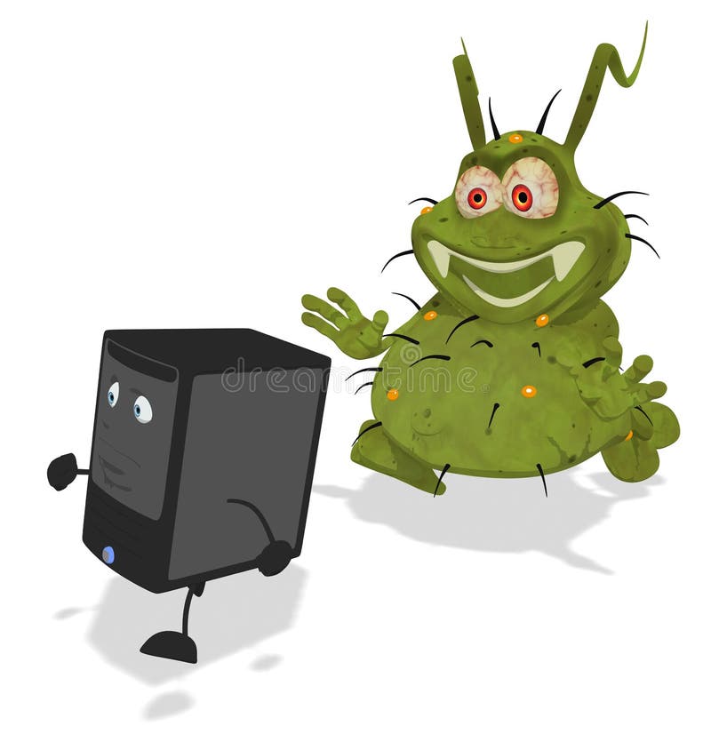 Germ and computer stock illustration. Illustration of microorganisms ...