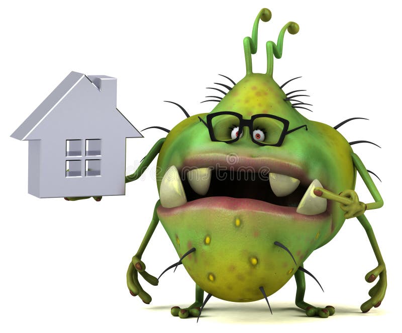 Fun germ - 3D Illustration stock illustration. Illustration of medical ...