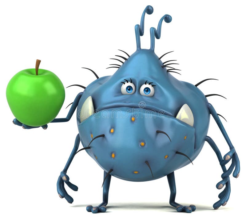 Fun germ - 3D Illustration stock illustration. Illustration of cartoon ...