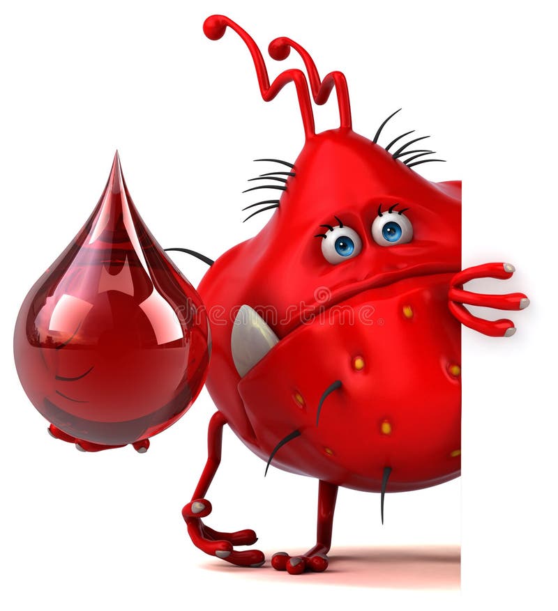 Fun germ - 3D Illustration stock illustration. Illustration of illness ...