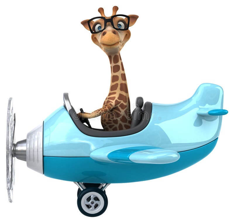 Fun giraffe stock illustration. Illustration of plane - 57517061