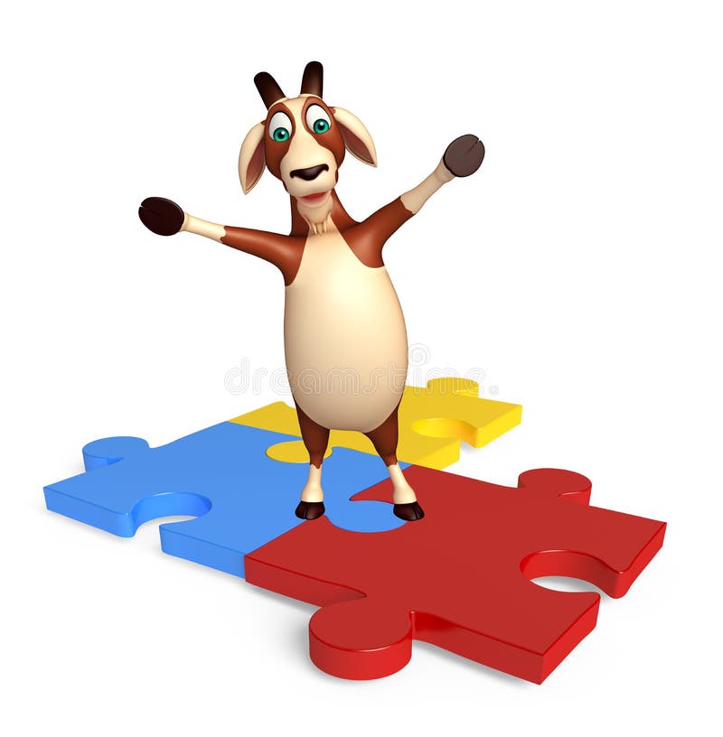 Fun Goat Cartoon Character with Clock Stock Illustration - Illustration ...