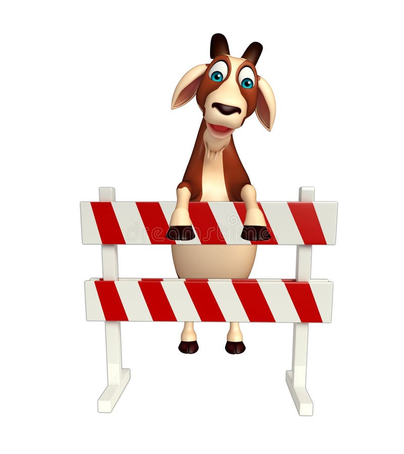 Fun Goat Cartoon Character with Clock Stock Illustration - Illustration ...