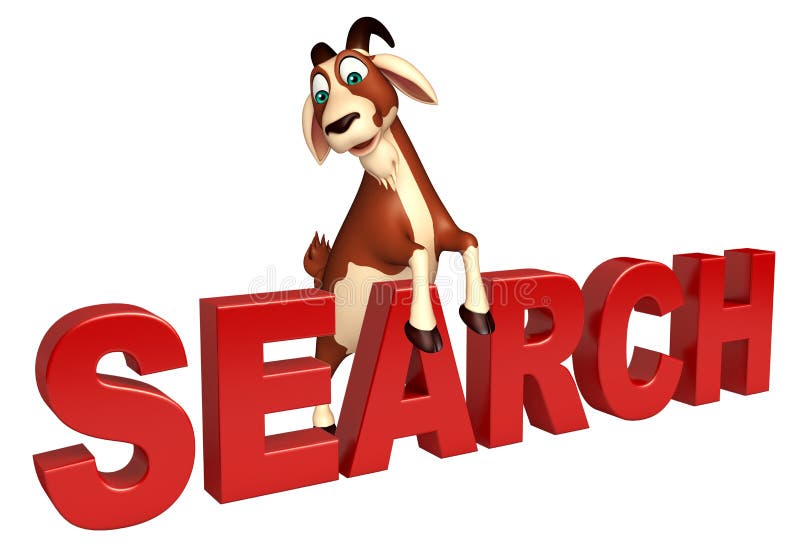 Fun Goat Cartoon Character with Clock Stock Illustration - Illustration ...