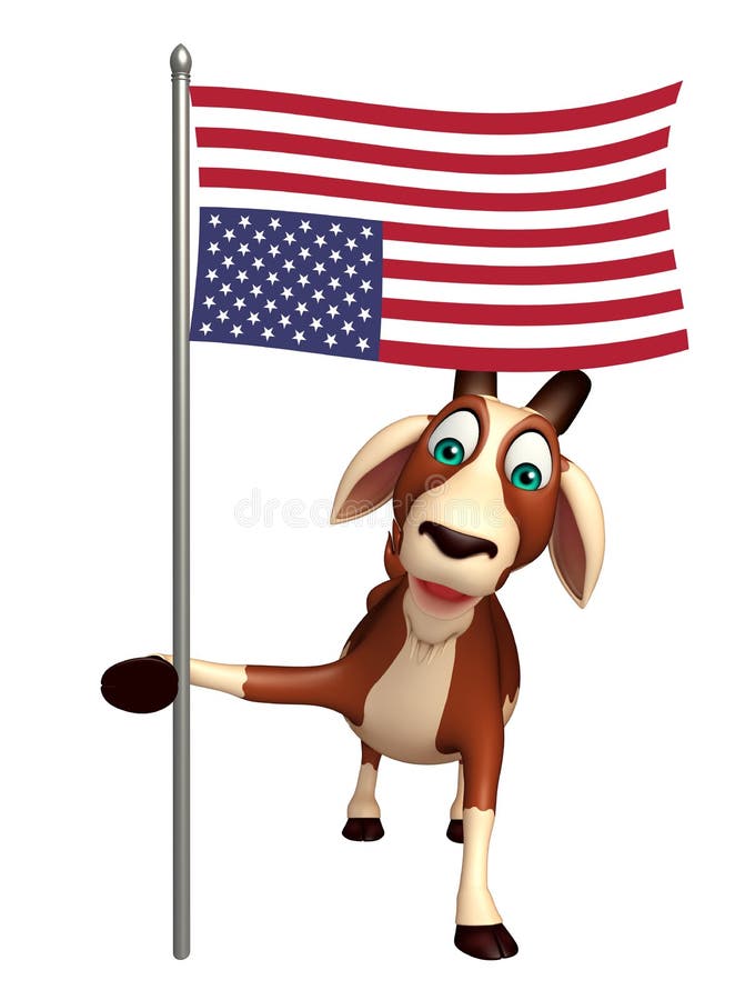 Fun Goat Cartoon Character with Clock Stock Illustration - Illustration ...