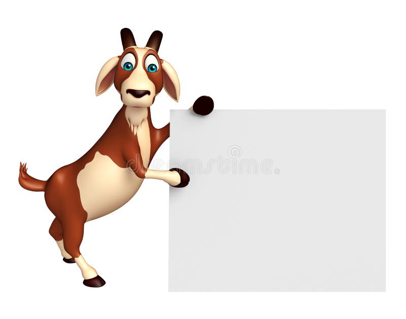 Fun Goat Cartoon Character with Clock Stock Illustration - Illustration ...