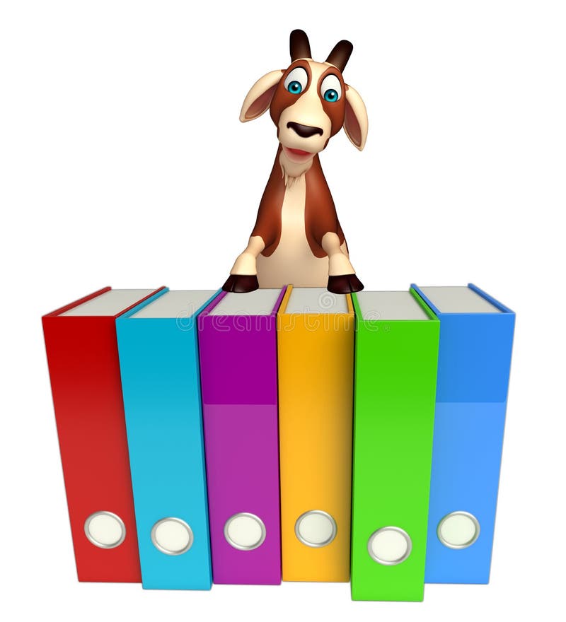 Fun Goat Cartoon Character with Clock Stock Illustration - Illustration ...