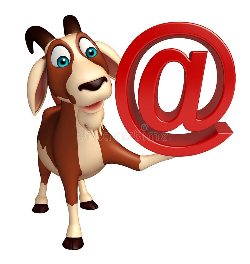 Fun Goat Cartoon Character with Clock Stock Illustration - Illustration ...