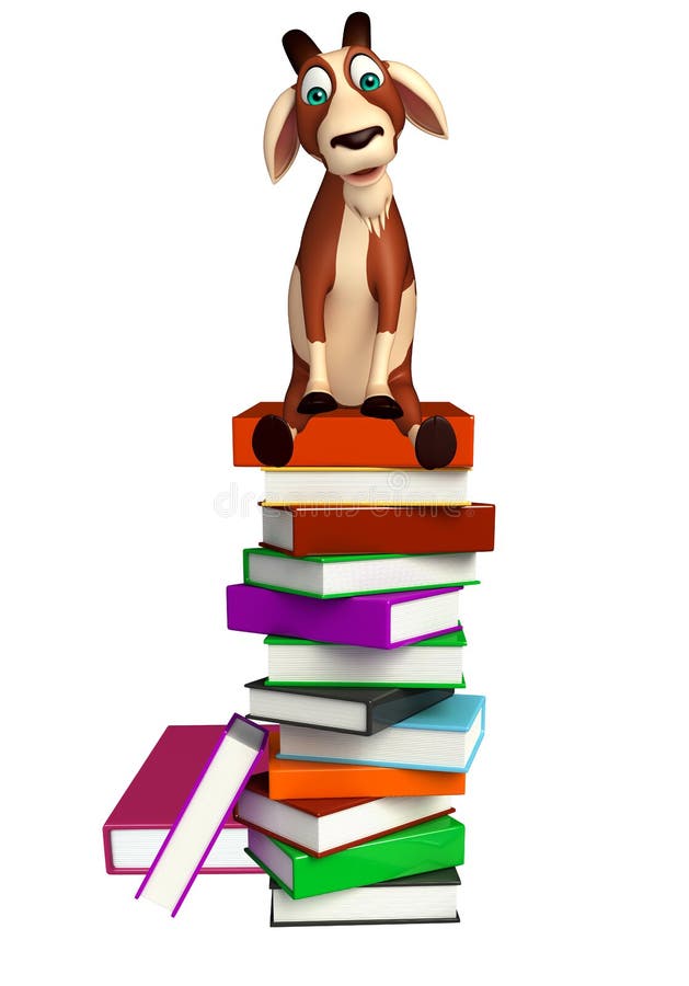 Fun Goat Cartoon Character with Clock Stock Illustration - Illustration ...