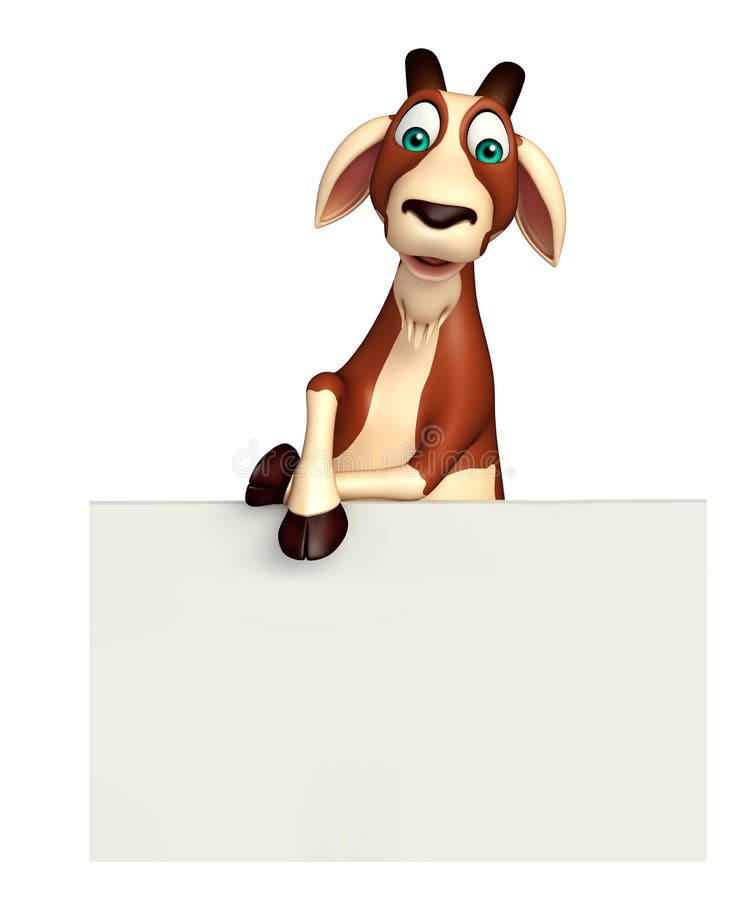 Fun Goat Cartoon Character with Clock Stock Illustration - Illustration ...