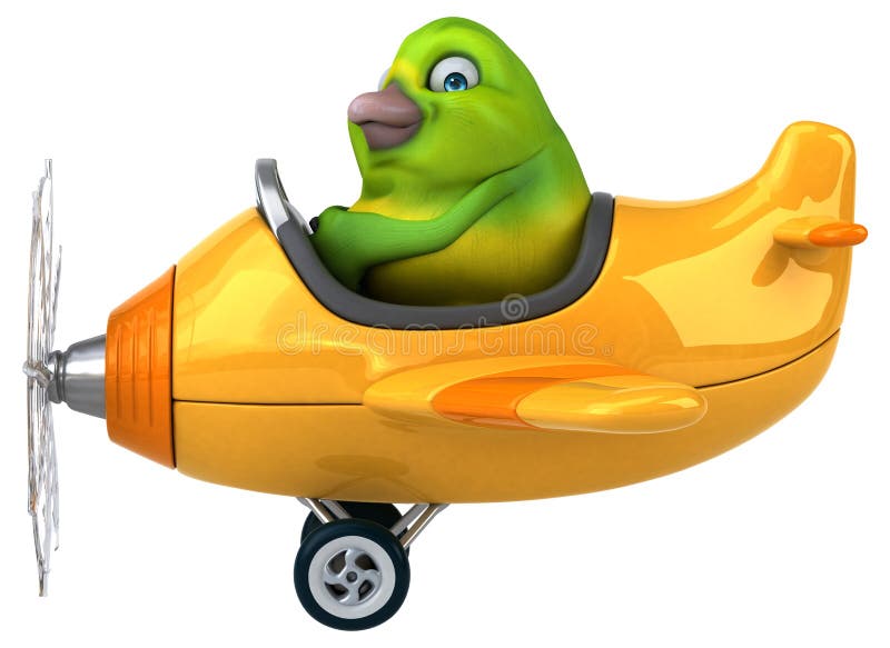 Fun Green Bird - 3D Illustration Stock Illustration - Illustration of ...