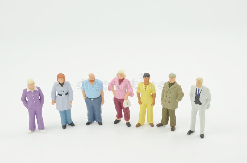 A Fun of Group Figure People Stand Stock Image - Image of miniature ...