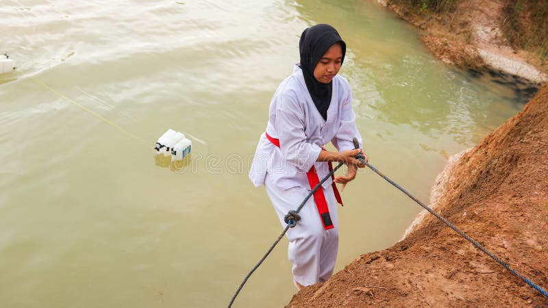 Fun Group Game with Two Groups Running Editorial Image - Image of ...