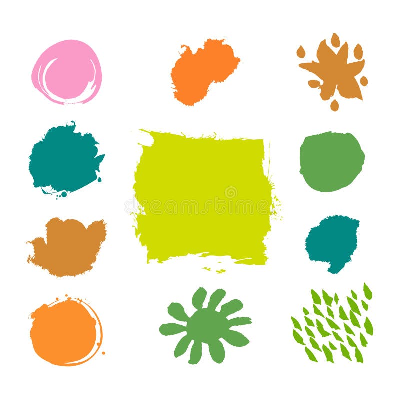 Fun and Grunge Splashes Artistic Set Stock Vector - Illustration of ...
