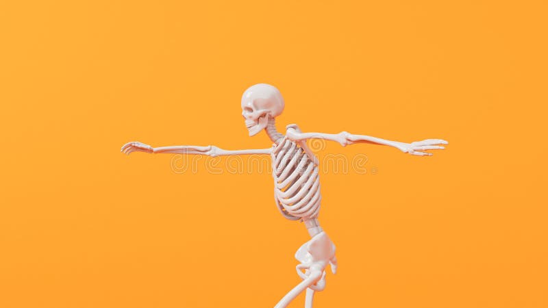 Fun Halloween Dancing Skeleton Character. 3D Rendering Stock ...