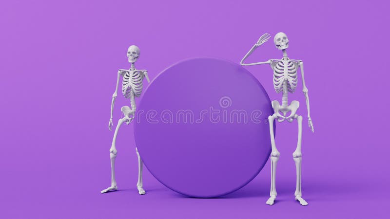 Fun Halloween Waving Skeleton Character. 3D Rendering Stock ...