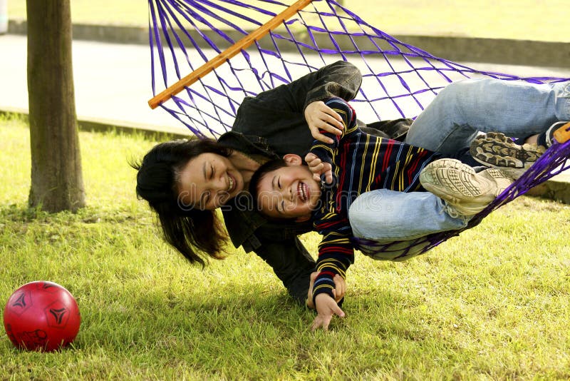 Fun with hammock 10 stock photo. Image of mother, cheerfully - 6957208