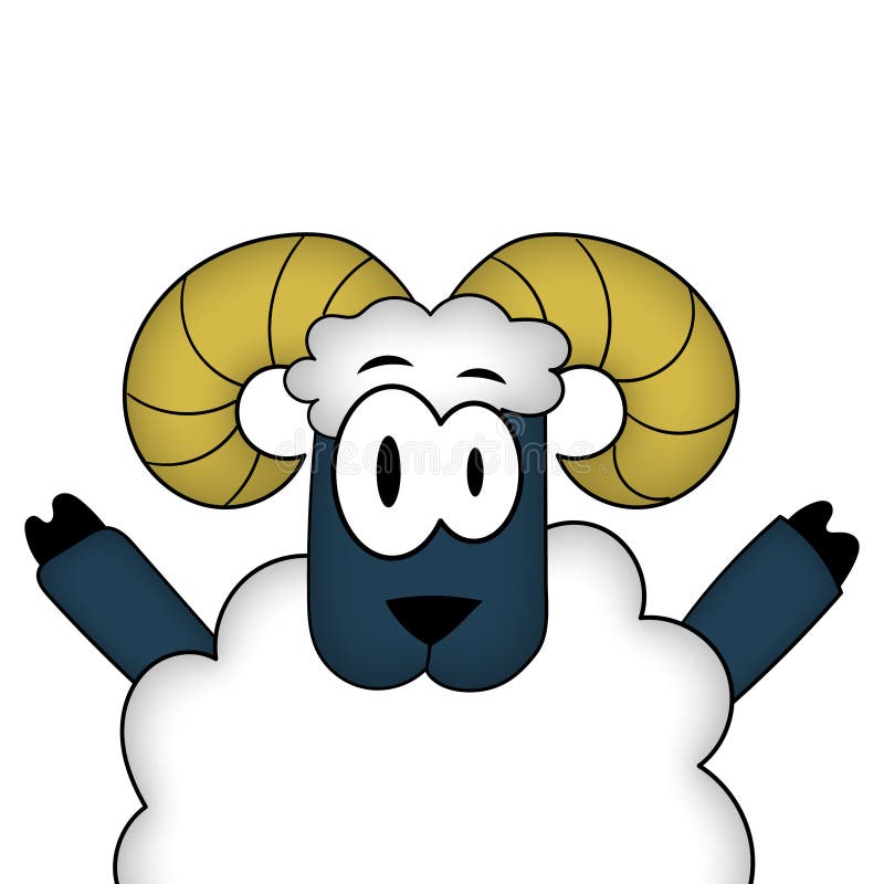 Fun, Happy Sheep Cartoon Illustration Stock Illustration - Illustration ...