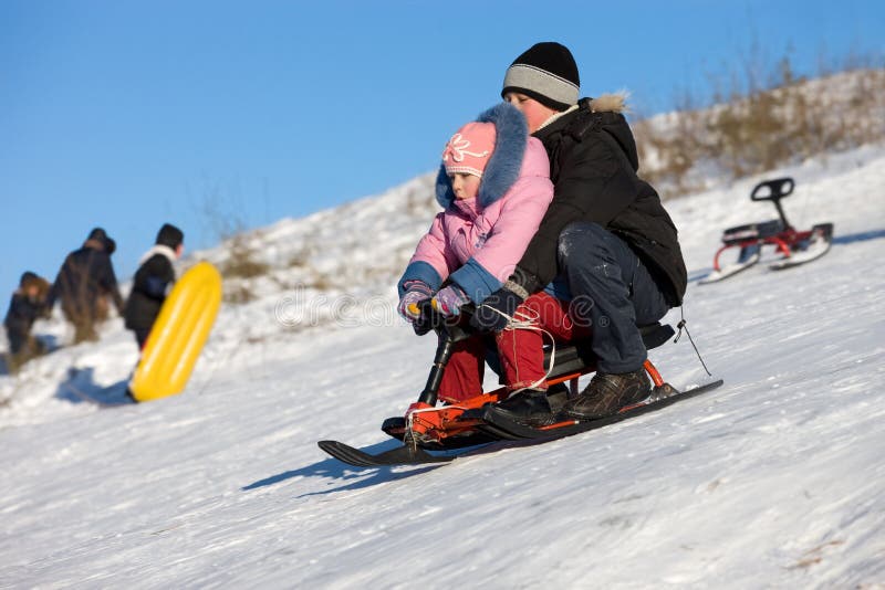 Fun high speed sledding 2 stock photo. Image of speed - 7618580