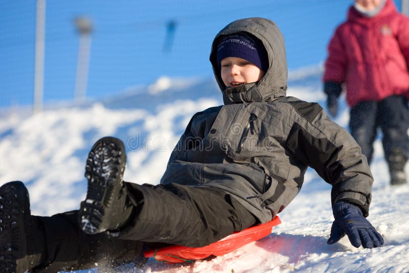 Fun high speed sledding stock image. Image of hillside - 7611457