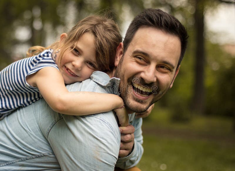 Fun and hug in park. stock image. Image of cheerful - 120300787