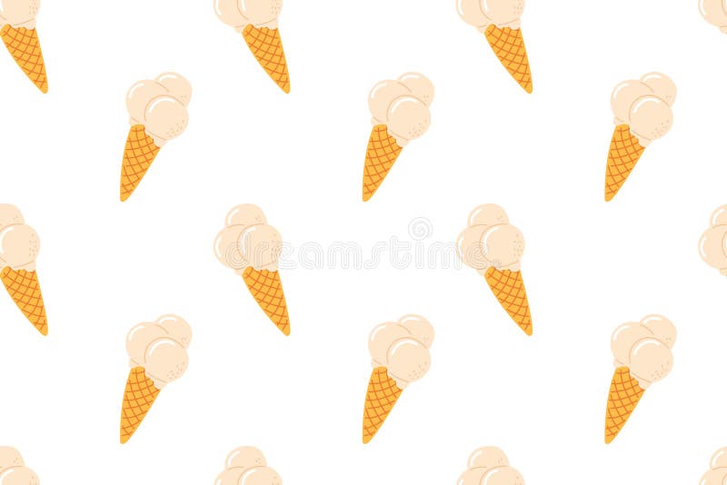 Fun Ice Cream Cone Pattern on a Clean White Background for Summer ...