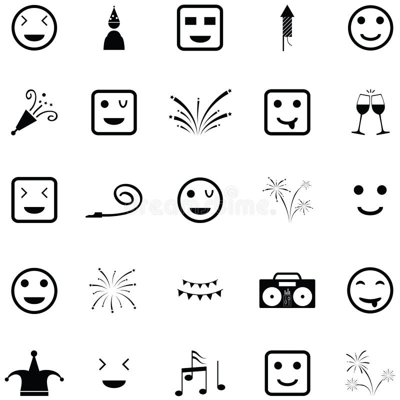 Fun icon set stock vector. Illustration of festival - 120565384